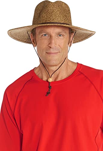 Coolibar UPF 50+ Men's Beach Comber Sun Hat - Sun Protective (XX-Large- Brown)