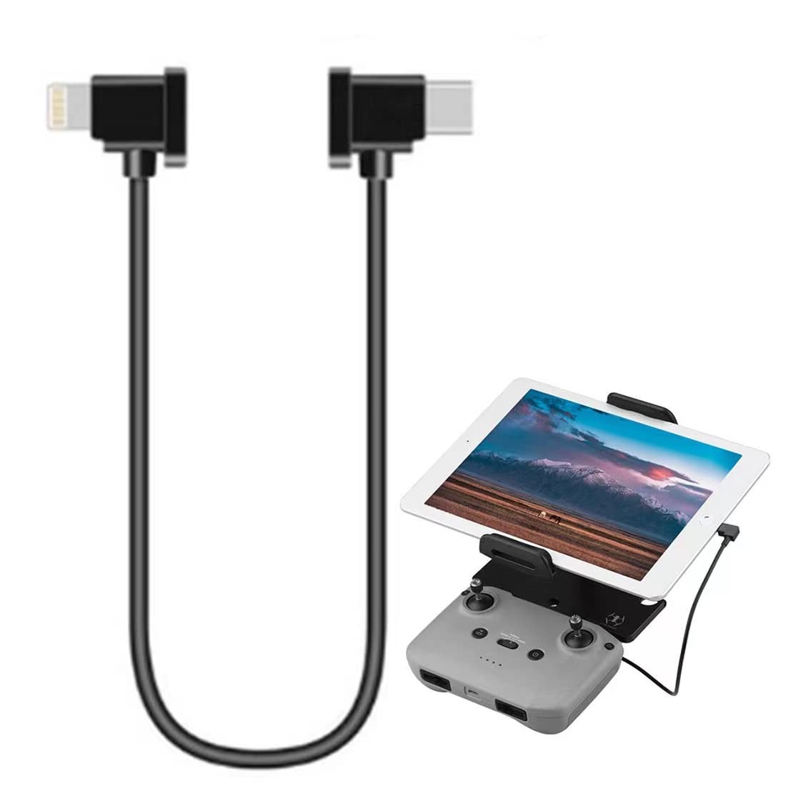 EmmaWu (1 FT) Micro USB to iOS OTG Cable 90 Degree for DJI Mavic 2 Zoom/Mavic 2 Pro/Mavic Air/Mavic Pro/Mavic Pro Platinum/Spark Controller