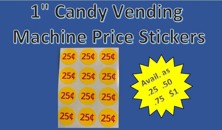 vendinglabels.com Price Stickers for Vending Candy Machine Labels 1 inches Diameter (10 Pack)