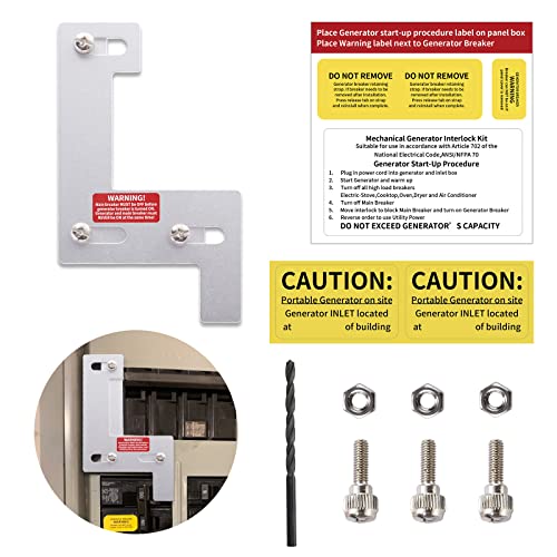 Generator-Interlock Kit for Siemens Murray - 150 or 200 amp Panels, 1-1/4β Spacing Between Main Breaker & Generator Circuit Breaker, Professional Interlock Kit for ITE, Gould, Thomas, Betts, Siemens