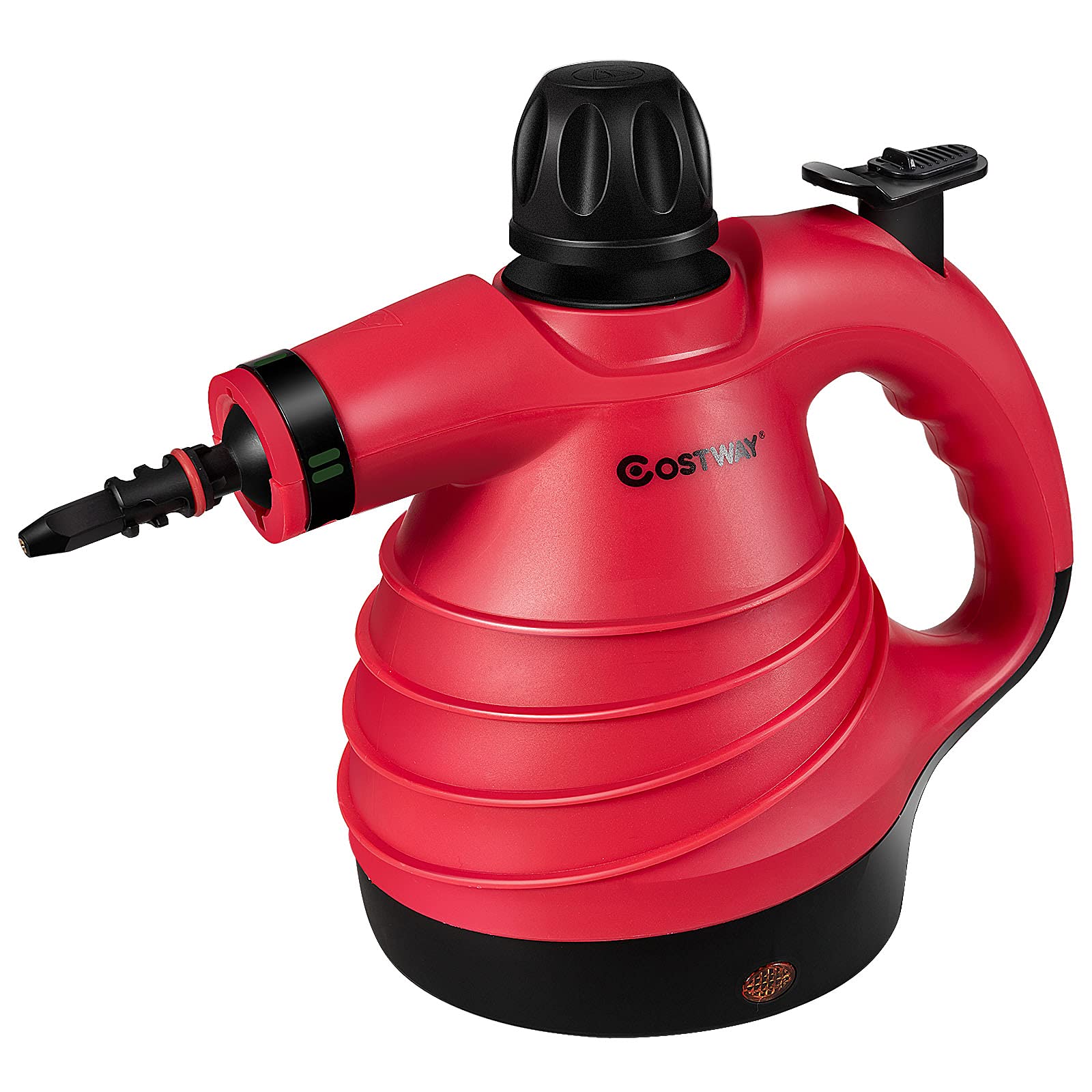COSTWAY Handheld Steam Cleaner, 1050W Multipurpose Steamer Cleaning with 9-Piece Accessory Set, Safe Lock, Chemical Free and Powerful, Portable Steam Cleaner for Kitchen, Bathroom, Windows, Floors (Red)