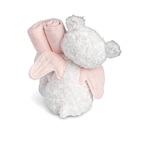 DEMDACO Guardian Angel Pink Polyester Ultra Soft Plush Bear and Receiving Blanket Set of 2