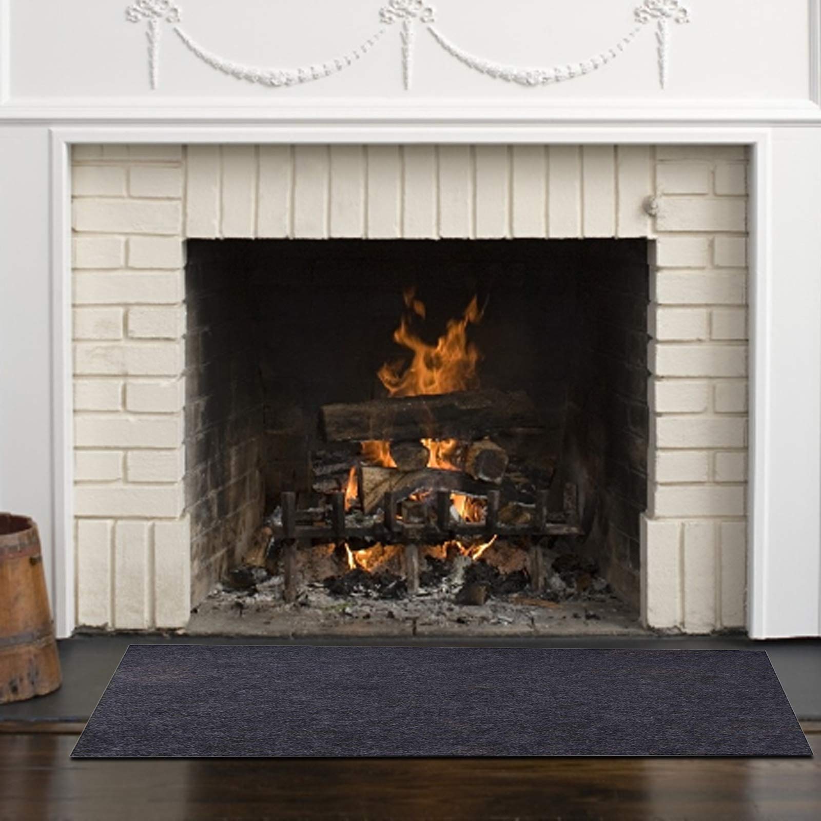 Fireproof Fireplace Hearth Rug Non Slip Protection Mat Flame Resistant Pad for Fireplace, Stove Protection