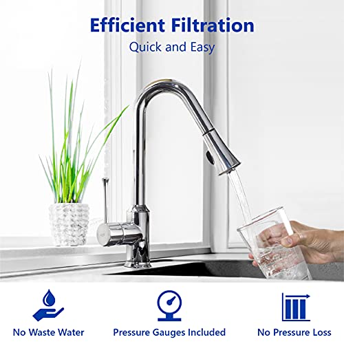 Express Water Whole House Water Filter Housing, Universal 20-inch Housing 4.5” x 20”, 1-inch NPT Inlet Outlet, Heavy Duty Standard Size Replacement Includes Bracket, Pressure Gauge, Wrench