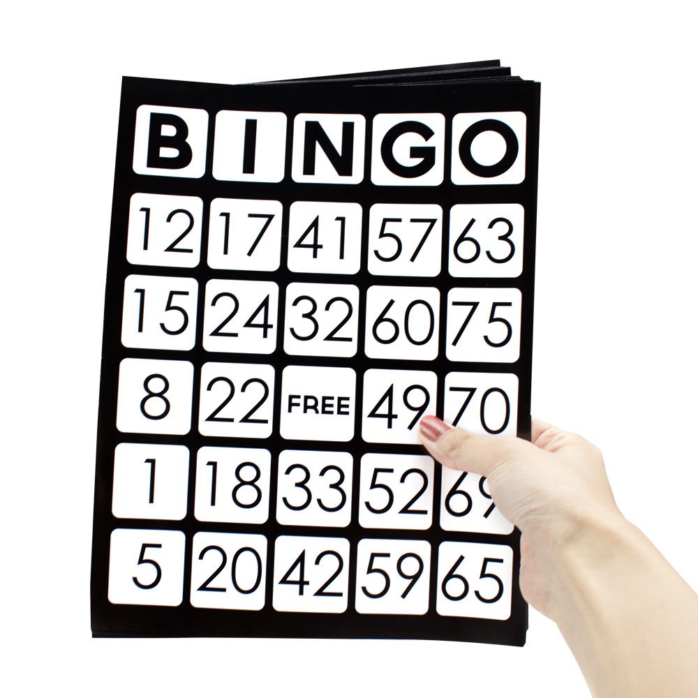 Royal Bingo Supplies EZ Readers Large-Format 8.5" x 11" Bingo Cards with Jumbo 1-inch Numbers (Pack of 50)