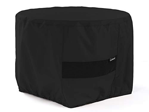 Covermates Round Firepit Cover – Water-Resistant Polyester, Mesh Ventilation, Fire Pit Covers-Black