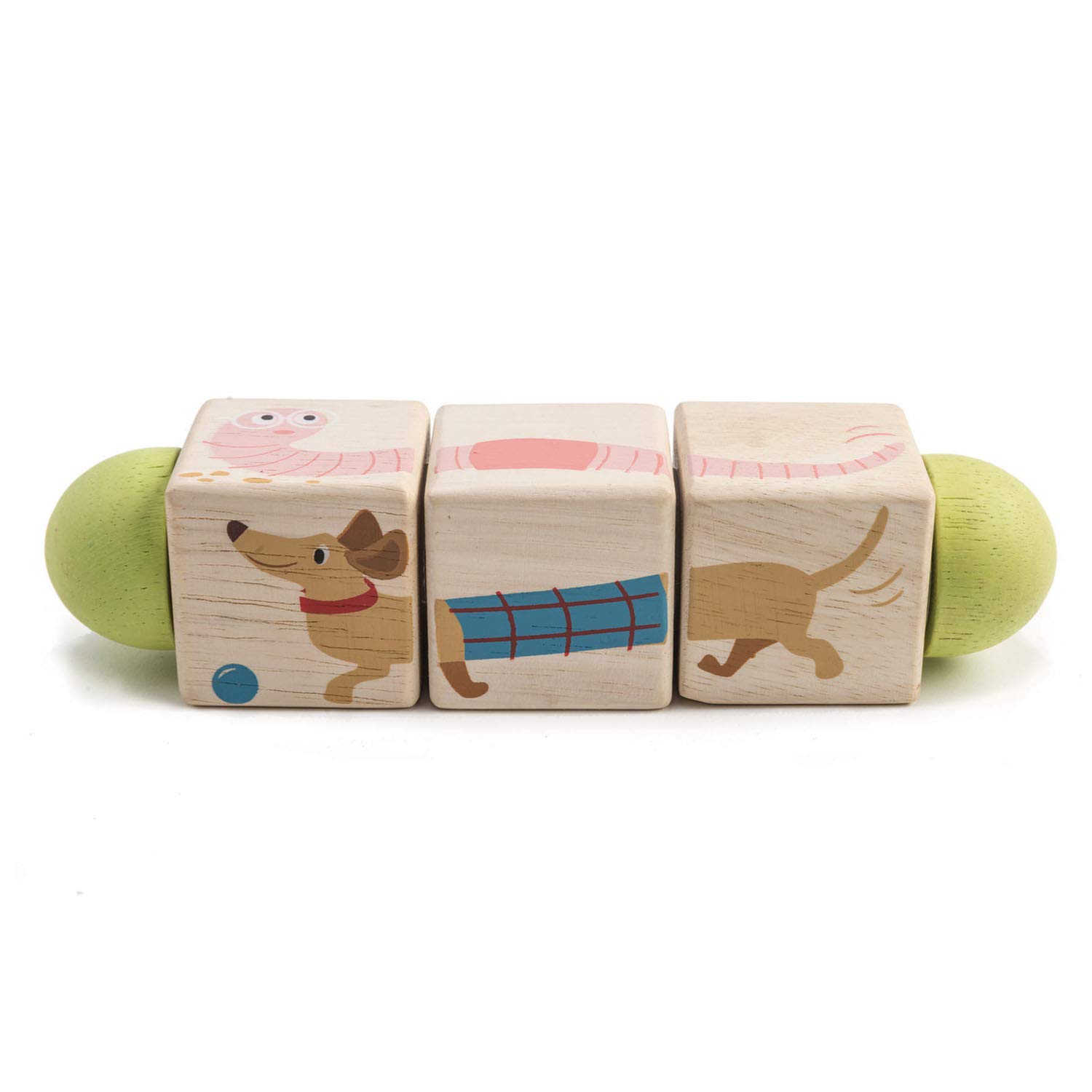Tender Leaf Toys - Educational Twisting Toy - My First Baby Wooden Puzzle Game - Early Learning to Develop Strategic Thinking and Fine Motor Skills for Children 18M+ (Twisting Cubes)