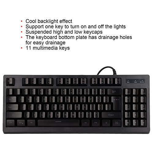 Dilwe Mechanical Gaming Keyboard, Waterproof USB Wired Keyboard, 89 Keys RGB Backlit Mechanical Keyboard for PC Desktop Computer