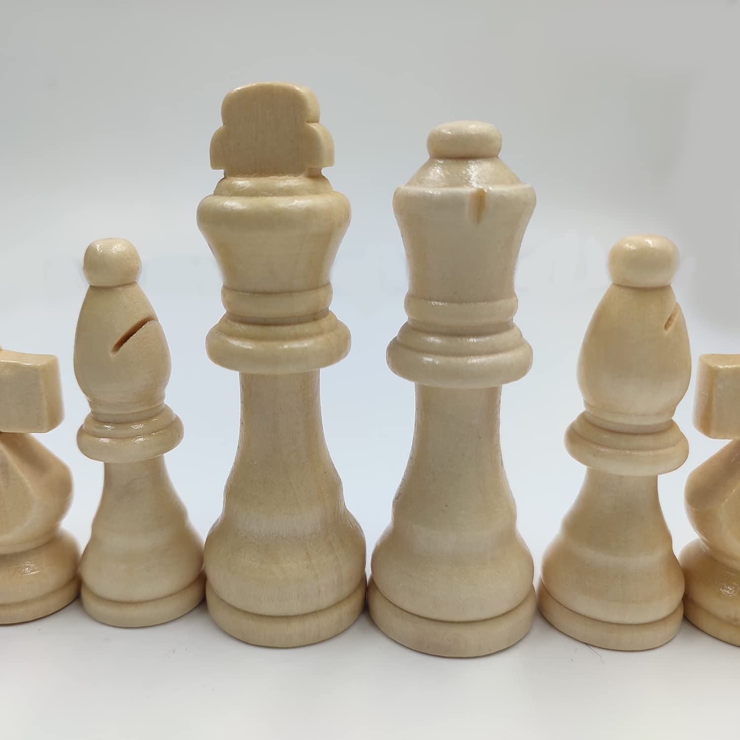 YB-OSANA 62 Pieces Wooden Checker Pieces & Chess Pieces 2 in 1 Chess Game Set Board Games Accessories Classic Wooden Chess Game Set in 2 Styles and 2 Colors