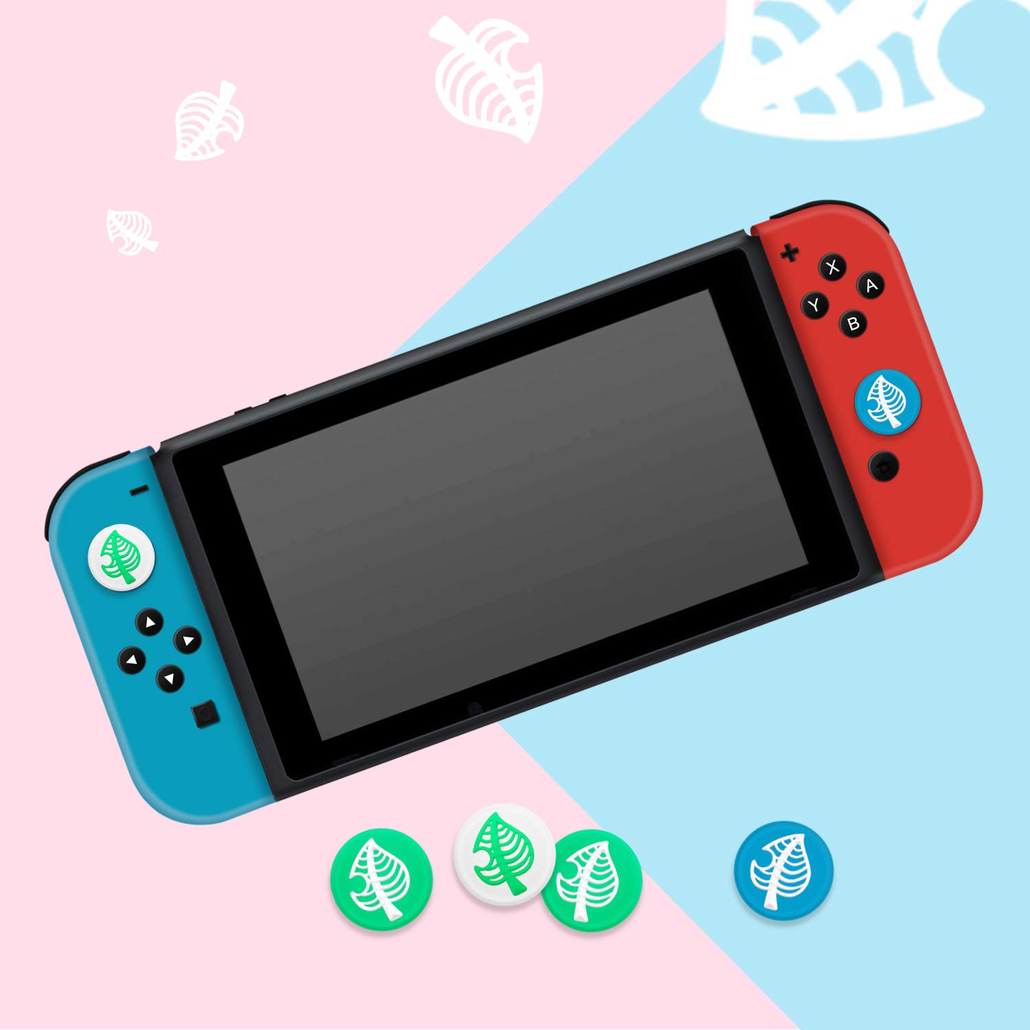 RGEEK 6PCS Leaf Joystick Thumb Caps for Nintendo Switch & Switch Lite, Thumb Stick Grips Analog Stick Cover, Soft Silicone for Joy-Con Controller