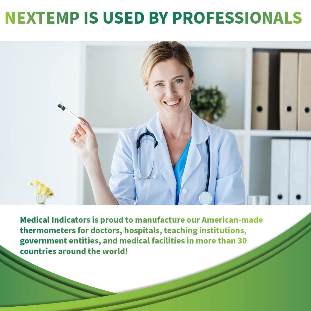 NexTemp® Single-Use Thermometers: Individually Wrapped 100-pack, Providing Superior Accuracy and Maximum Infection Control. Perfect for Businesses, Schools, First-Aid, Home, and Travel! (Celsius)