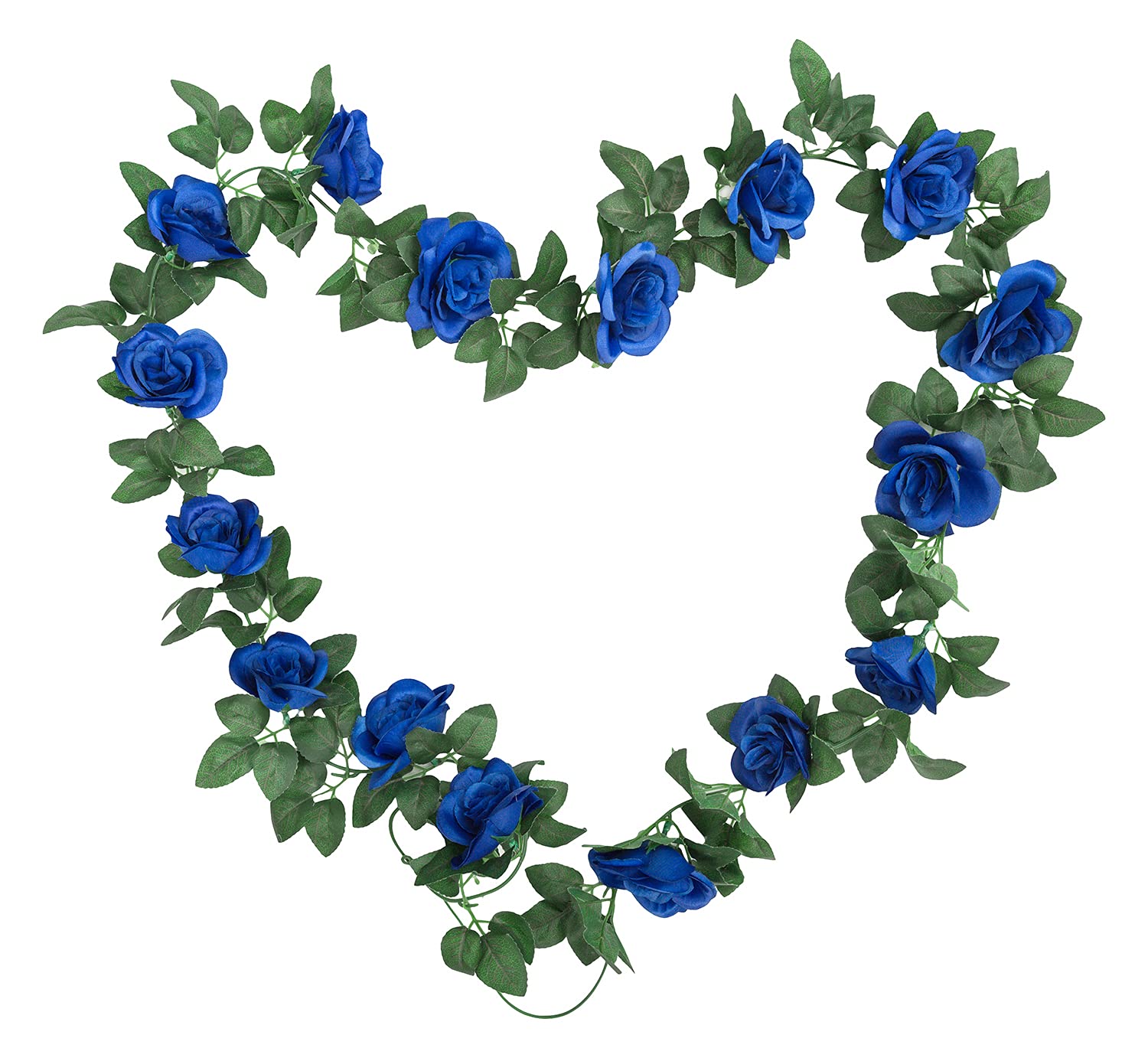 Yebazy 4PCS(30FT) Artificial Rose Vine Fake Rose Garland Artificial Flowers for Hotel Wedding Home Party Garden Decor(Royal Blue)