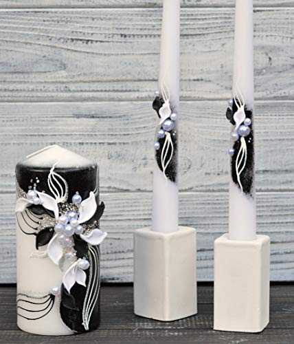 Magik Life Unity Candle Set for Wedding - Wedding Accessories for Reception and Ceremony - Candle Sets – Unity Candle 6 Inch Pillar and 2 * 10 Inch Tapers- Bachelorette and Engagement Party