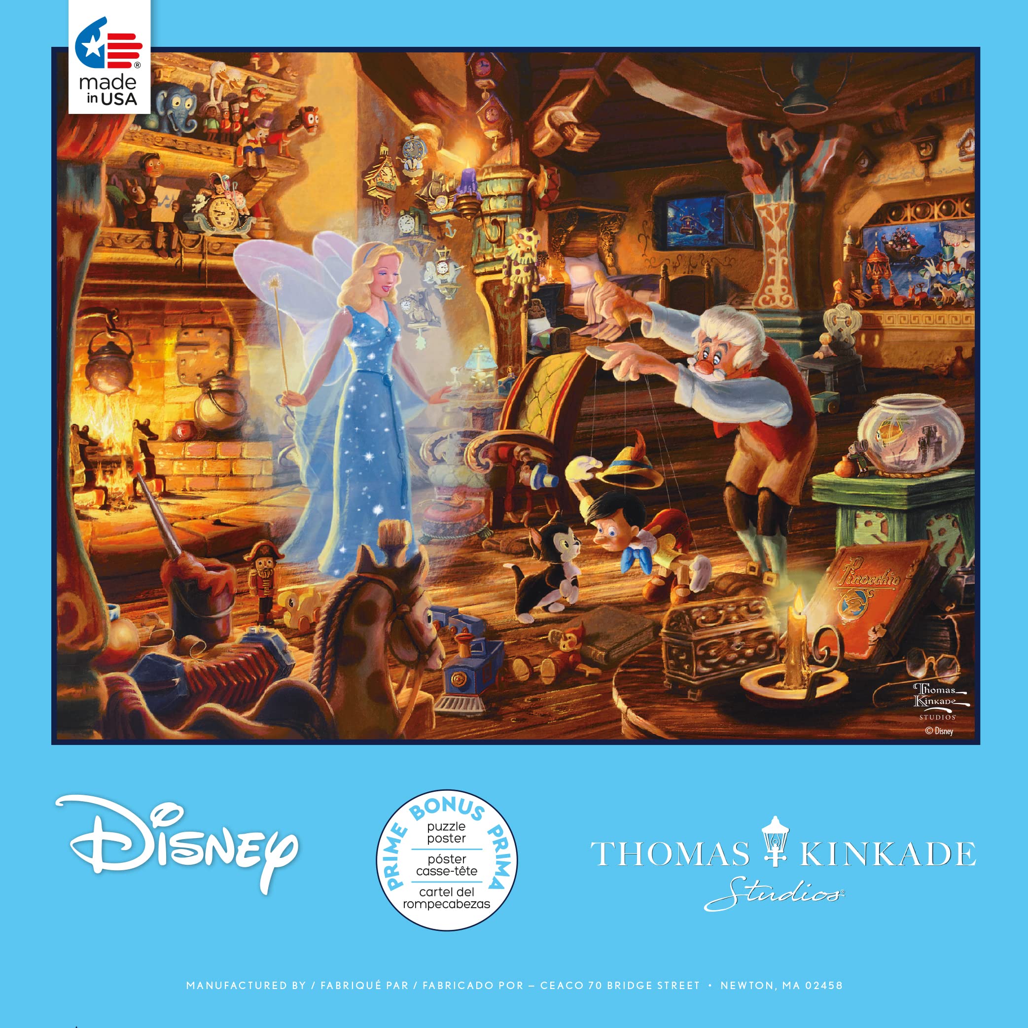 Ceaco - Thomas Kinkade - Disney - Geppetto's Pinocchio - 750 Piece Jigsaw Puzzle