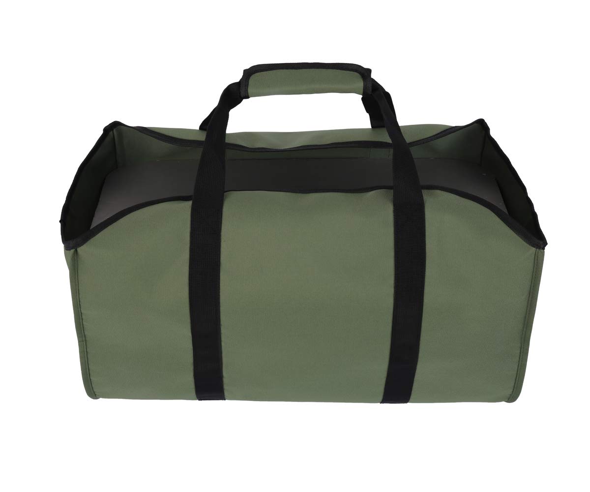 TESSLOVE Firewood Log Carrier Tote Bag,Canvas Firewood Holder,Extra Large Durable,Best for Fireplaces,Wood Stoves,Firewood,Logs, Camping,Landscaping (green, 1pcs)