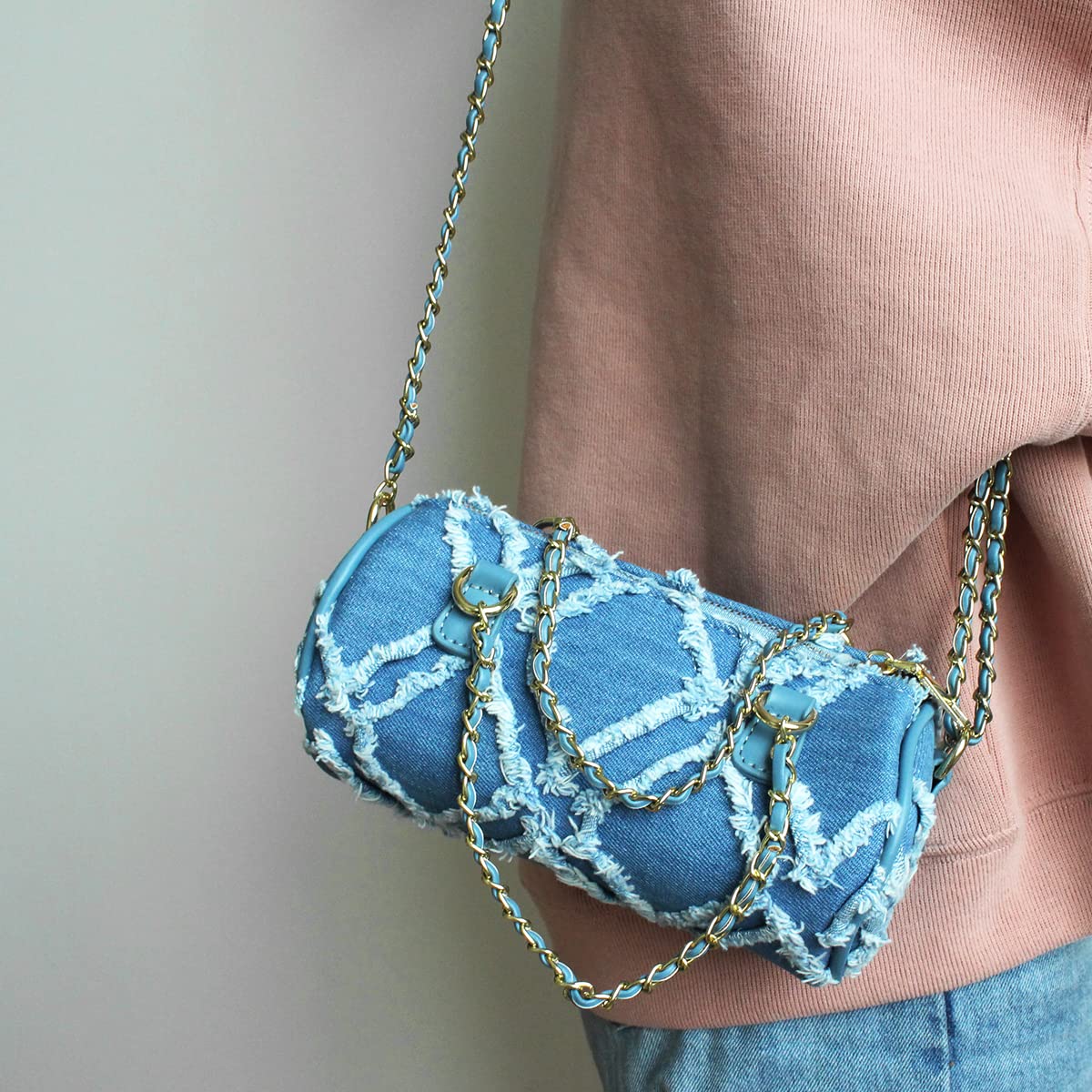 Denim Shoulder Bag for Women Blue Retro Classic Purse Clutch Shoulder HandBag 39
