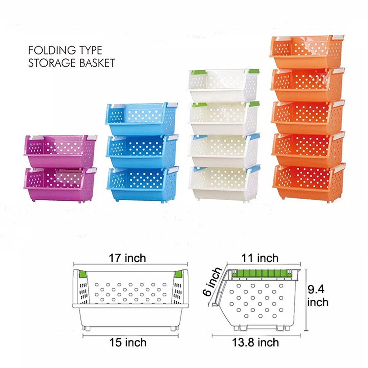MAGDESIGNER Toys Chest Large Baskets Storage Bins Organizer with Wheels For Kids Can Move EverywhereNatural/Primary (Primary Collection)(6 White)