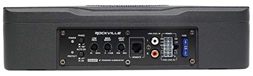 Rockville SS8P 400 Watt Slim Under-Seat Powered Car/Truck Subwoofer Sub+Amp Kit Black
