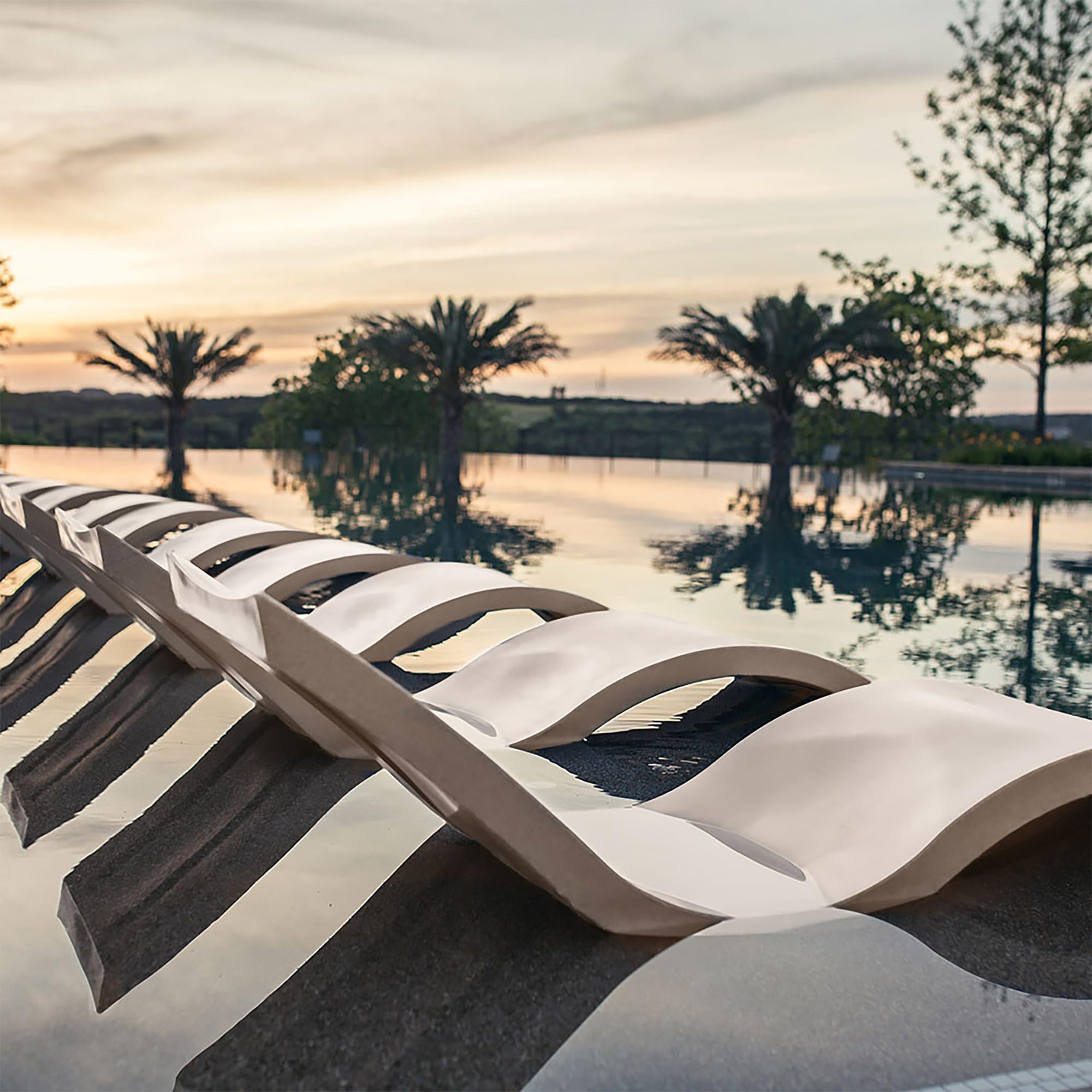 Ledge Lounger - Signature Chaise - Inside Pool & Sun Shelf Lounge Chair - Designed for Shallow Shelves Up to 9β - Compatible with All Pool Types - Poolside & Sun Deck Tanning - Set of 2 - Cloud