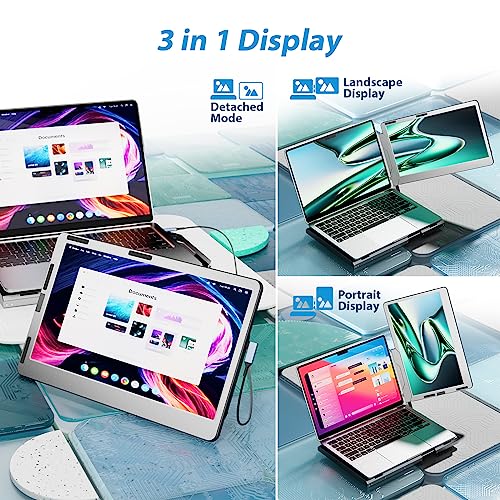 Teamgee 14" Laptop Screen Extender, 360° Rotation Portable Monitor for Laptop with Stand, 1080P FHD Dual Screen, Plug and Play for Windows, Mac, Surface, Dex & Switch, PS4/5