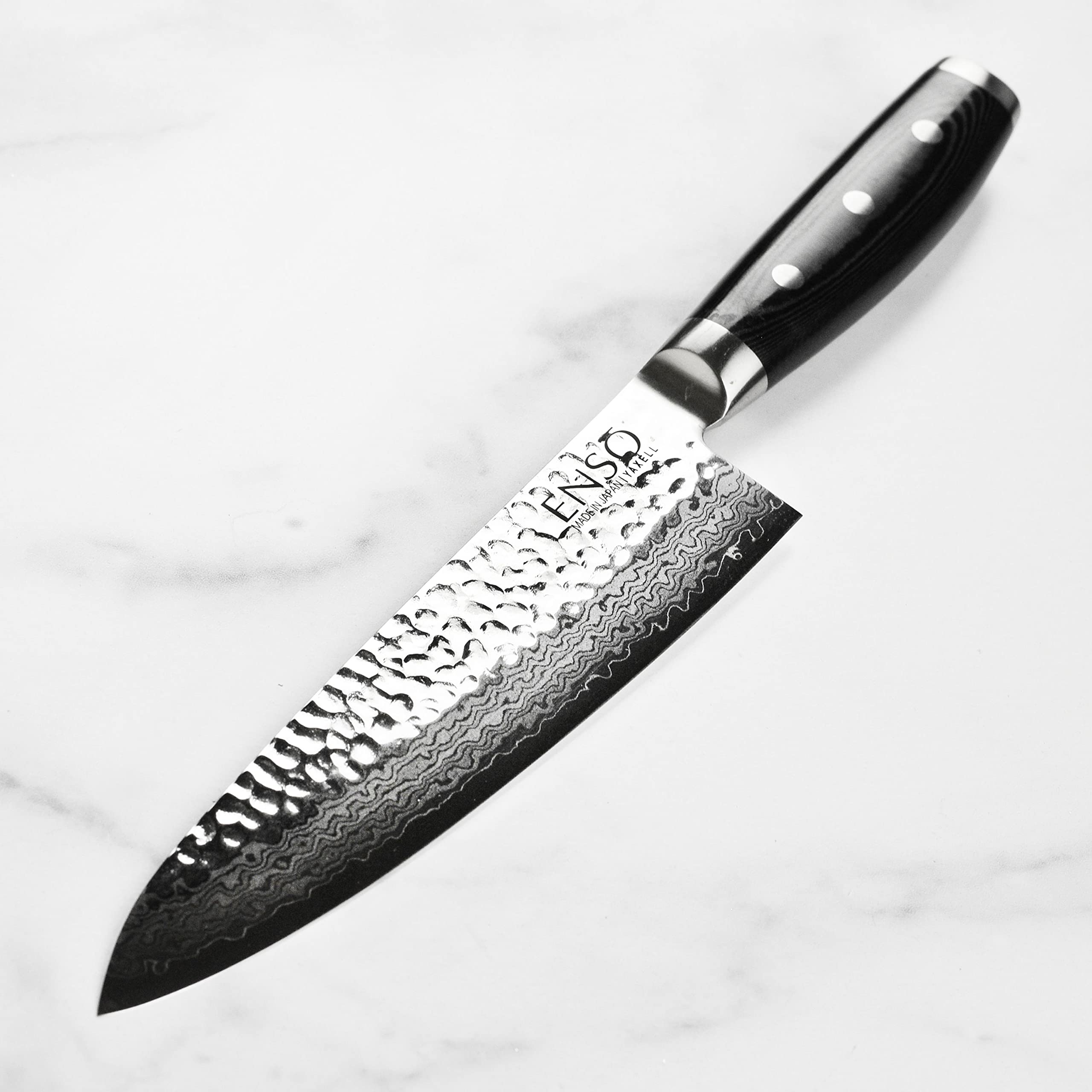 Enso Chef's Knife - Made in Japan - HD Series - VG10 Hammered Damascus Stainless Steel Gyuto - 8"