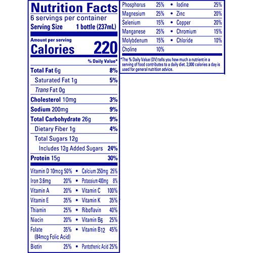 Carnation Breakfast Essentials High Protein Ready-to-Drink, Classic French Vanilla, 8 FL OZ Bottle (Pack of 6) (Packaging May Vary)