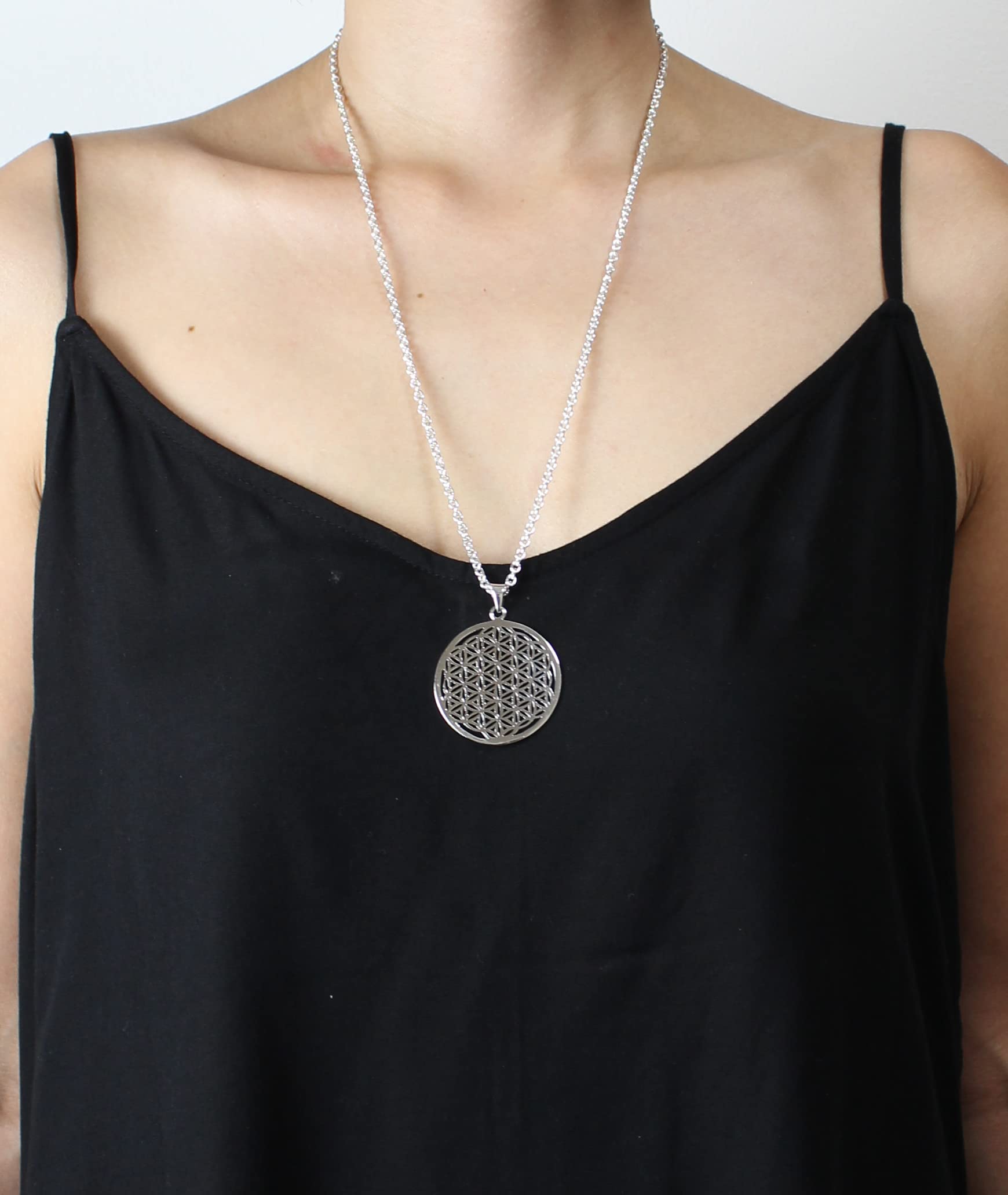 COSUMOSU 1.45″flower of life Sacred Geometry 925 Sterling Silver Pendant…