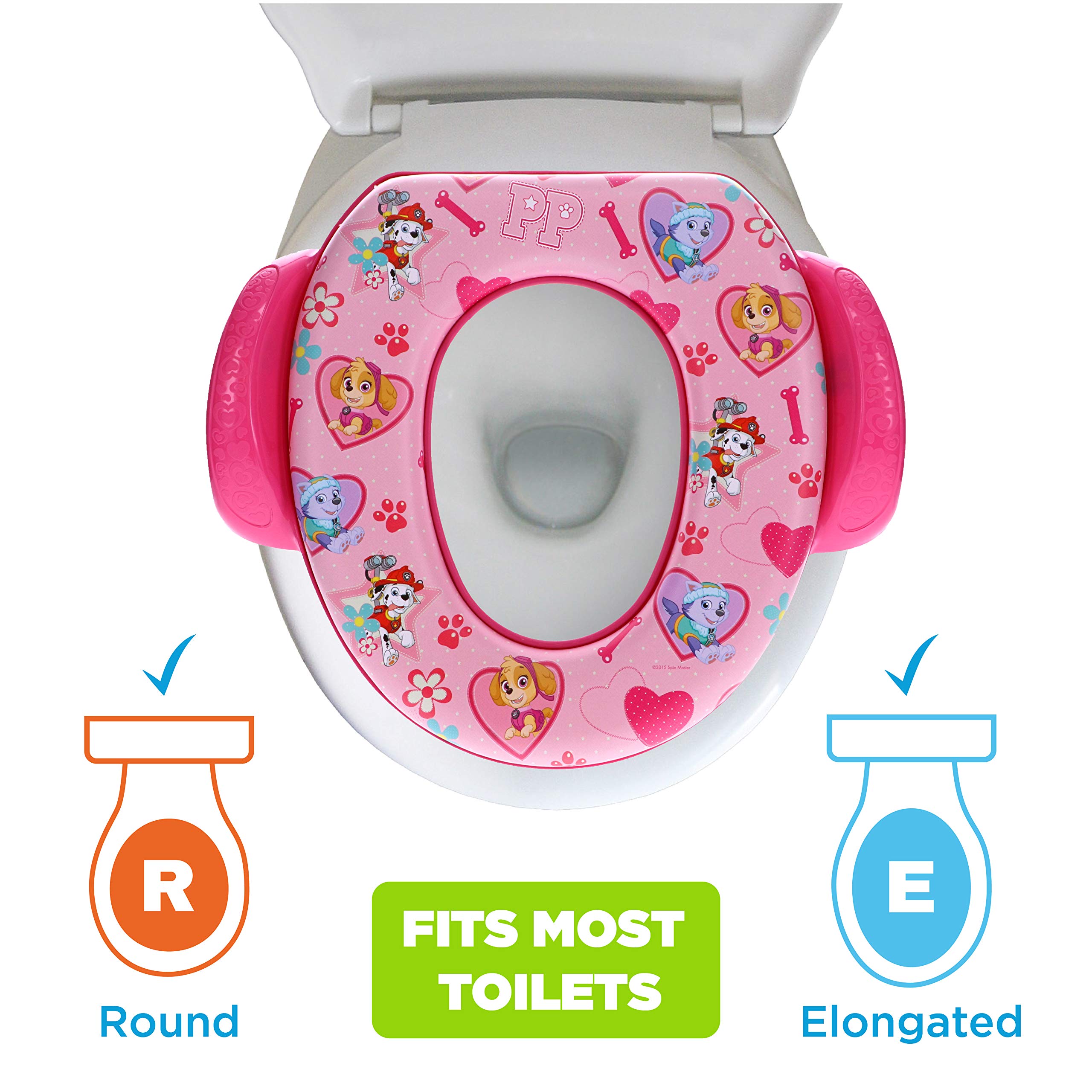 Nickelodeon Paw Patrol "Skye and Everest" Soft Potty Seat for Toilet Training Kids, Pink, Standard