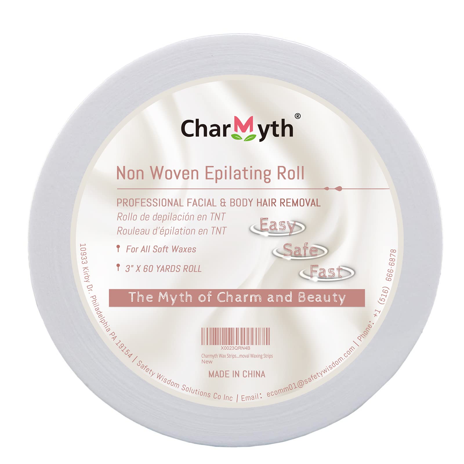 Charmyth Wax Strips Epilating Roll Non Woven Disposable for Body & Face 60 Yard Hair Removal Waxing Strips