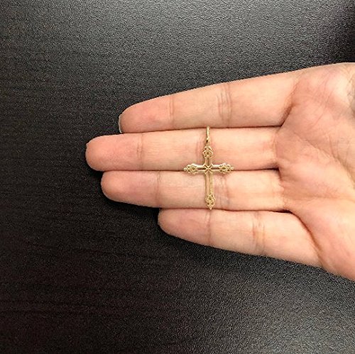 Carol Jewelry 18k Solid Yellow Gold Cross Pendant for Necklace for Men and Women