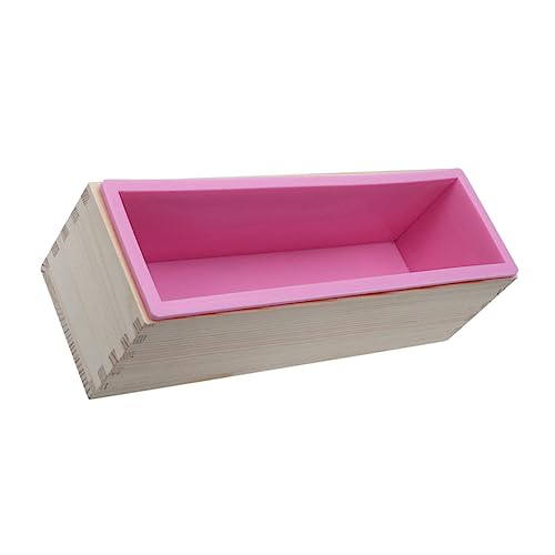 COHEALI 3 Sets Candle Molds Silicone Candle Mold Soap Making Molds Silicone Soap Molds Kit Craft Soap Organic Soap Making Box Crafting Box Suite Soap Box Detachable Wooden Mold Wooden Pink