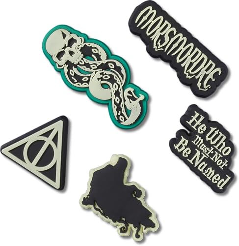Crocs Unisex's Jibbitz Shoe Multi Pack, Charms Characters, Harry Potter Dark Arts, 5 Pack