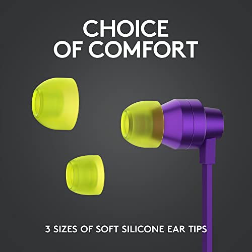 Logitech G333 Gaming Earphones with Dual Audio Drivers, in-line mic and Volume Control, Compatible with PC/PS/Xbox/Nintendo/Mobile with 3.5mm Aux or USB-C Port - Purple