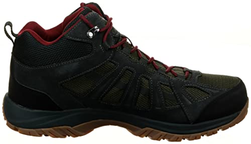 Columbia Men's Redmond III Mid Waterproof Hiking Shoe, Nori/Red Jasper, 13