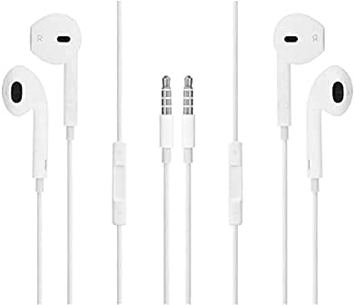 Cochlear 2 Pack Apple Earbuds [Apple MFi Certified] Headphones Earphones with 3.5mm Wired in Ear Headphone Plug(Built-in Microphone & Volume Control) Compatible iPhone,iPad,PC,MP3/4,Android -White
