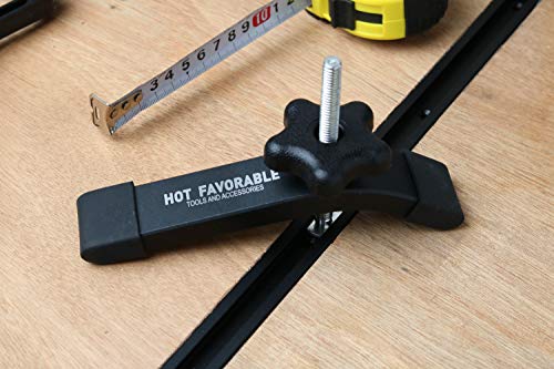 Hot Favorable Aluminum T-Track T-Hold Down Clamps,6-3/8"L x 1-1/4" Width-Woodworking and Clamps-Fine Sandblast Black Anodized-2 Pack