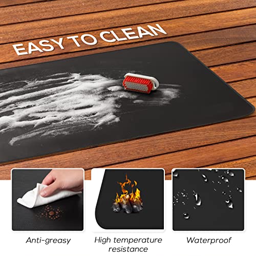 FLASLD Fire Resistent Fireplace Hearth Mat 30×40inch, Fire Retardant Hearth Pad for Wood Stove Fireplace, Protect Floor from Sparks Embers