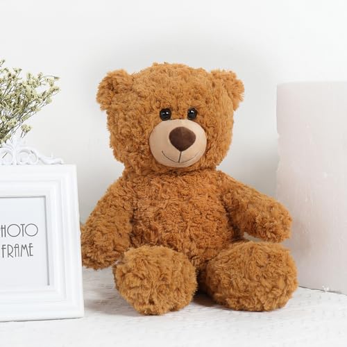 Tezituor Small Teddy Bear Stuffed Animals 18inch, Cute Little Teddy Bear Plush Toys for Kid Girl Boy (Brown)