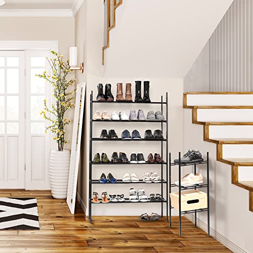 Simple Houseware 3-Tier Extendable Shoe Rack, Black