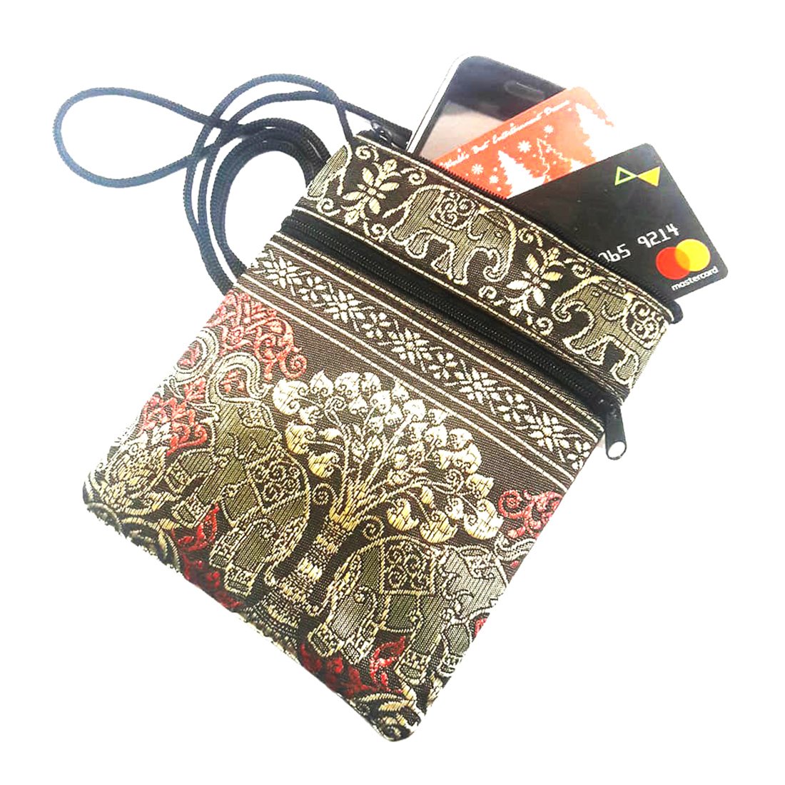 Thai Elephant Crossbody Bag Hmong Hill Tribe Hippy EB2 (Red)