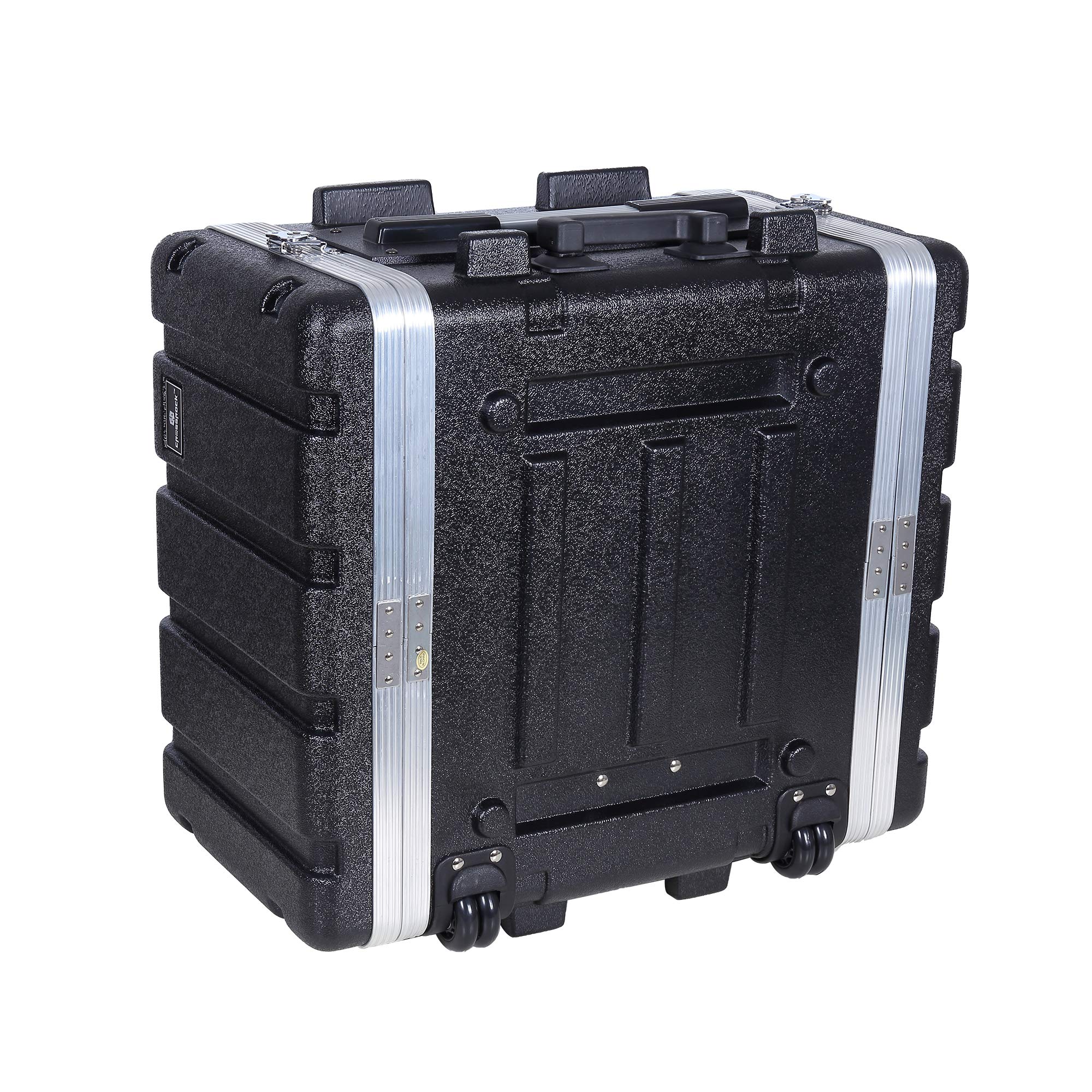 Crossrock Stackable Rack Case with Wheels, Strong Molded with Heavy Duty Hardware, 19.25β Depth, 5U-Standard (CRA8606UW)