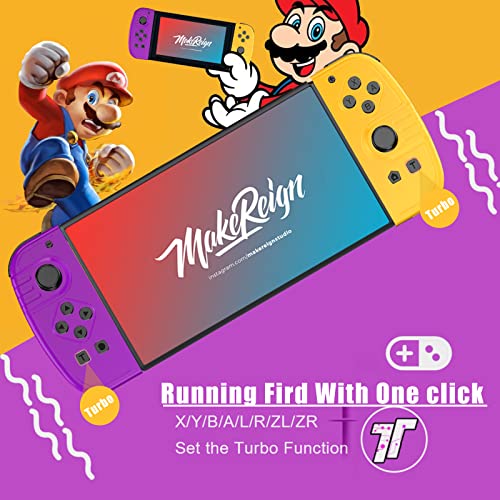 Dinosoo Joy Cons for Switch Nintendo, Upgraded Joycons for Switch Sports with Wrist Strap, L/R Wireless Replacement for Switch Joycon Controller Support Dual Vibration/Motion Control/Wake-up/Screenshot (Purple, Orange)