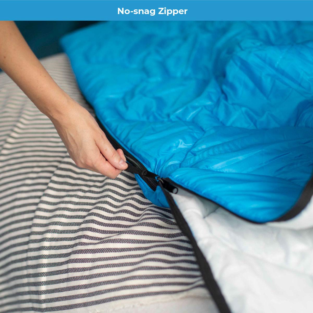 Core 40 Degree Cool Climate Sleeping Bag; Perfect for Traveling Adults & Kids - Indoor & Outdoor: Camping, Backpacking, Hiking, Blue (40 Degree)