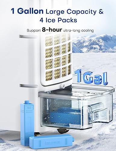 TEMEIKE Portable Air Conditioner, 3-IN-1 Evaporative Air Cooler Windowless, 4 Modes & 3 Speeds Personal Swamp Cooler w/Humidifier, Remote & 12H Timer, Evaporative Cooler for Room Home Office, 22-Inch