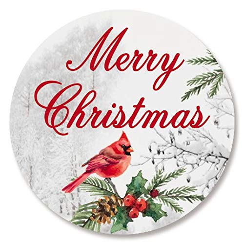 Cardinal Stream Christmas Envelope Seals - Set of 72 Holoiday Envelope Stickers
