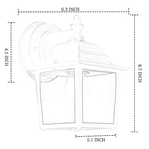 Simple Modern Outdoor Wall Light,Wall Sconce,Wall Lanterns Black, Outdoor Light Fixtures,Cast Aluminum, Anti-Rust, Transparent Glass lamp,Suitable for Courtyards, Villas, Parks, Plazas (2pack-)