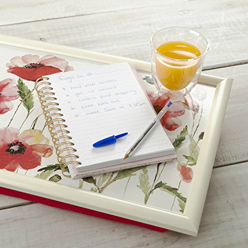 Creative Tops 5233429 Watercolour Poppy Cushioned Bean Bag Lap Tray - Multi-Colour - 44 x 34 cm (17.5 x 13.5)