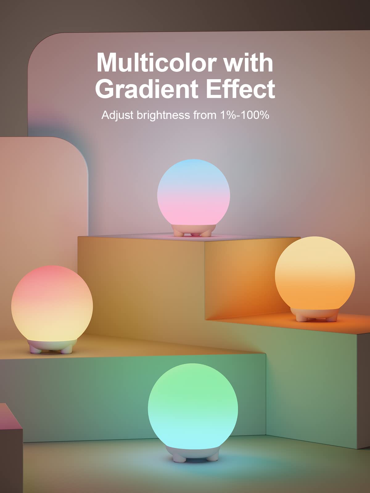 Colorpanda Smart Table Lamp, Dimmable RGB APP Control Bedroom Lamp Compatible with Alexa & Google Assistant, Touch Bedside Lamp for Living Room and Bathroom