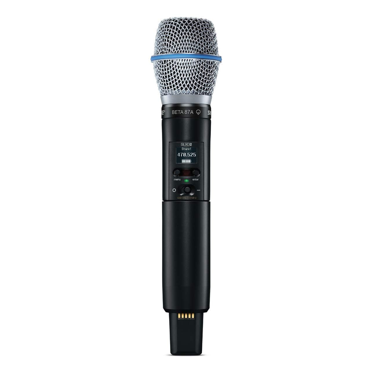 Shure SLXD2/B87A Handheld Transmitter with BETA 87A Vocal Mic Capsule - for use with SLX-D Digital Wireless Microphone Systems, Receiver Sold Separately | J52 Band (SLXD2/B87A=-J52)