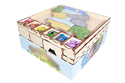 The Broken Token Game Organizer Compatible with Spirit Island - Wooden Game Organizing Box with Multiple Trays